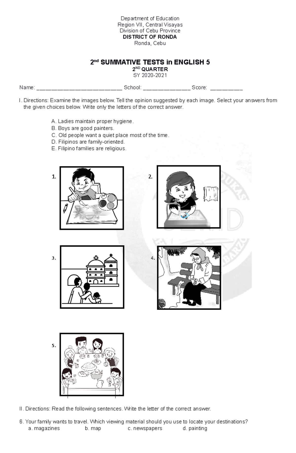 English 5 2ND Summative Q2 - Department of Education Region VII ...