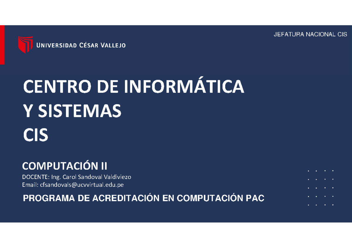 GUÍA Resumen - TEMA 03 - gestion de datos - CENTRO DE INFORMÁTICA Y SISTEMAS CIS PROGRAMA DE ...