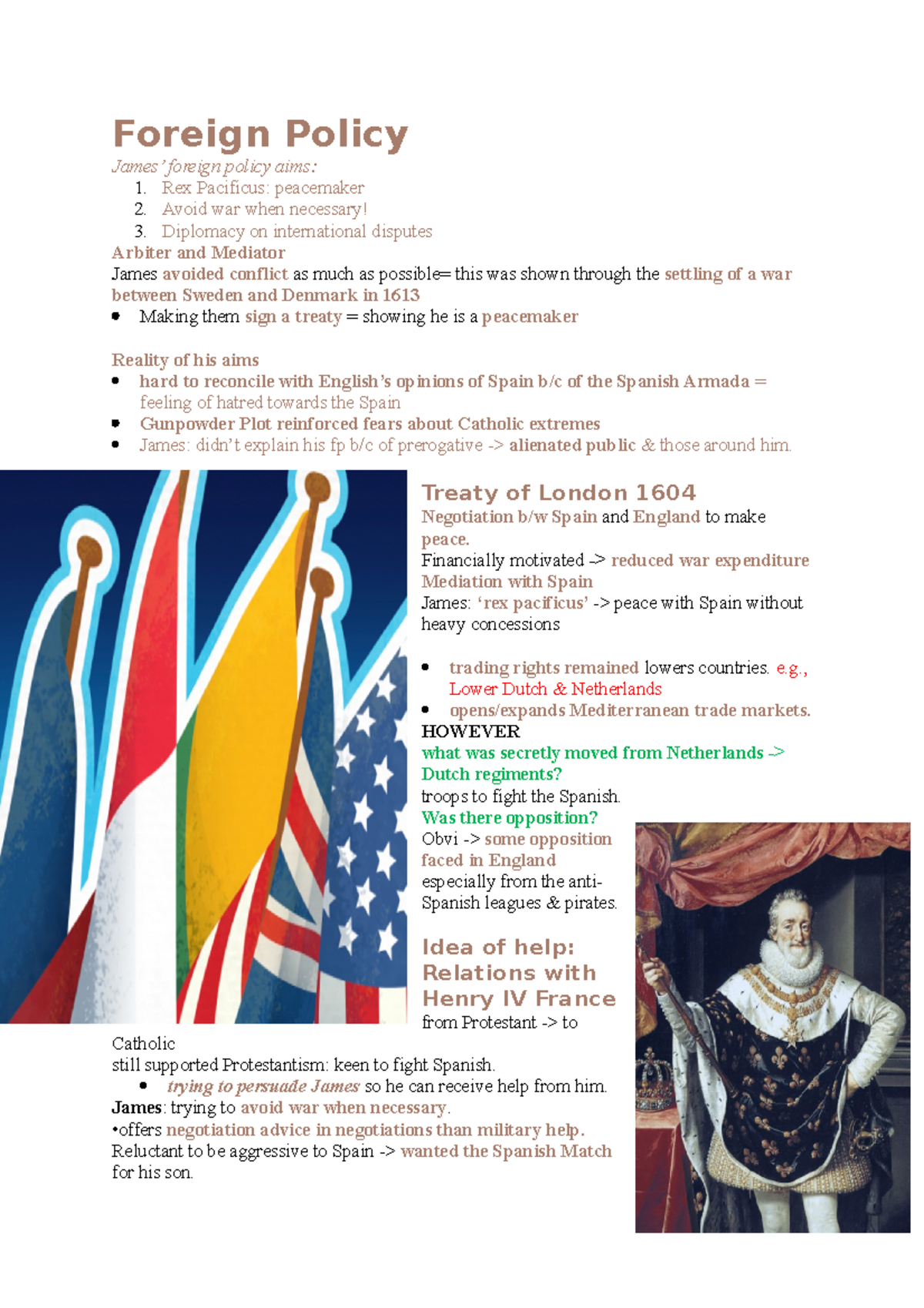 Foreign policy poster - summary notes from class and textbook and extra ...