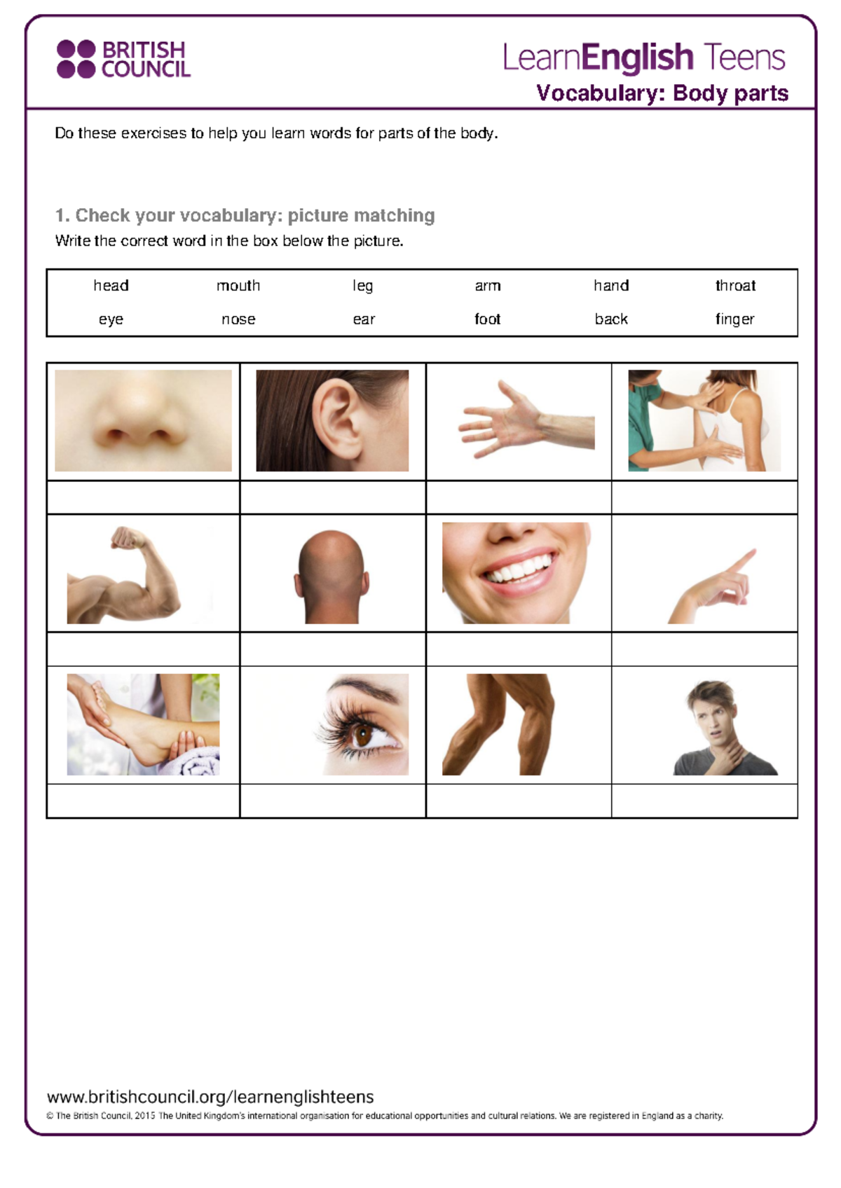 Body parts - exercises - Apuntes del año - educacion inclusiva ...