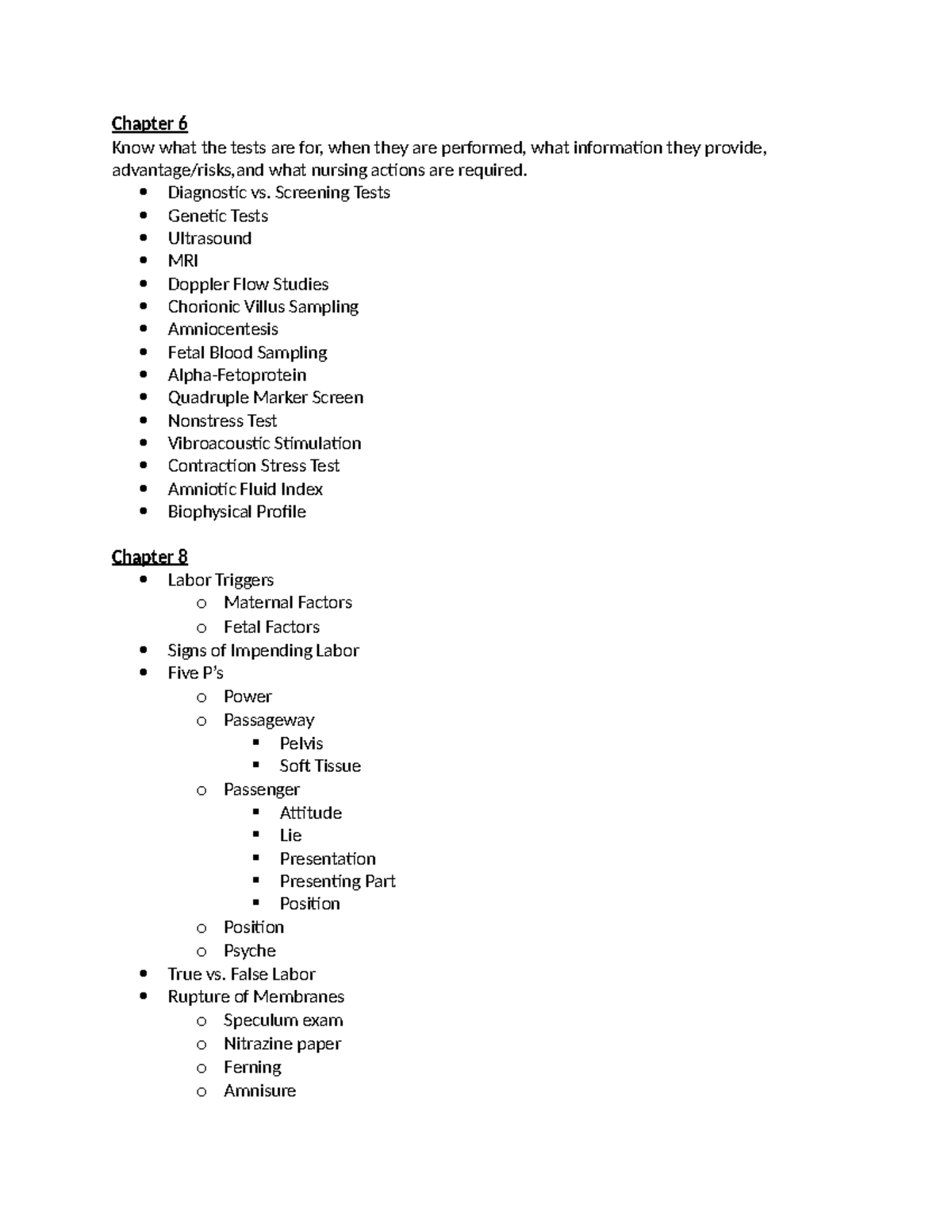 Assessment 2 Outline - Chapter 6 Know what the tests are for, when they ...