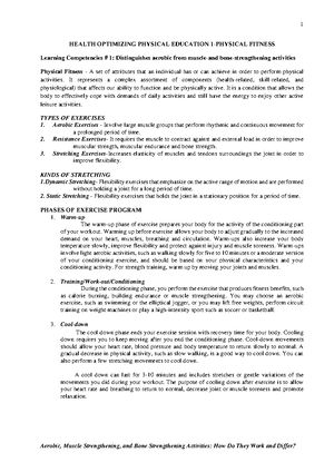 PE 12 HOPE 3 Q1 Module 1 Lesson 1 4 by Shine - NOT Health Optimizing Physical Education 3 1 st ...