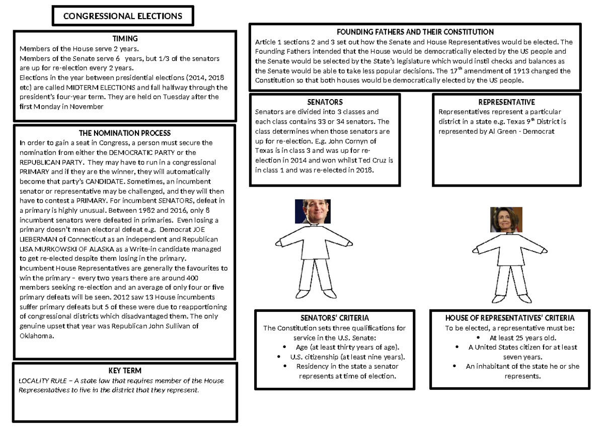 L8 Worksheet Completed - CONGRESSIONAL ELECTIONS TIMING Members of the ...
