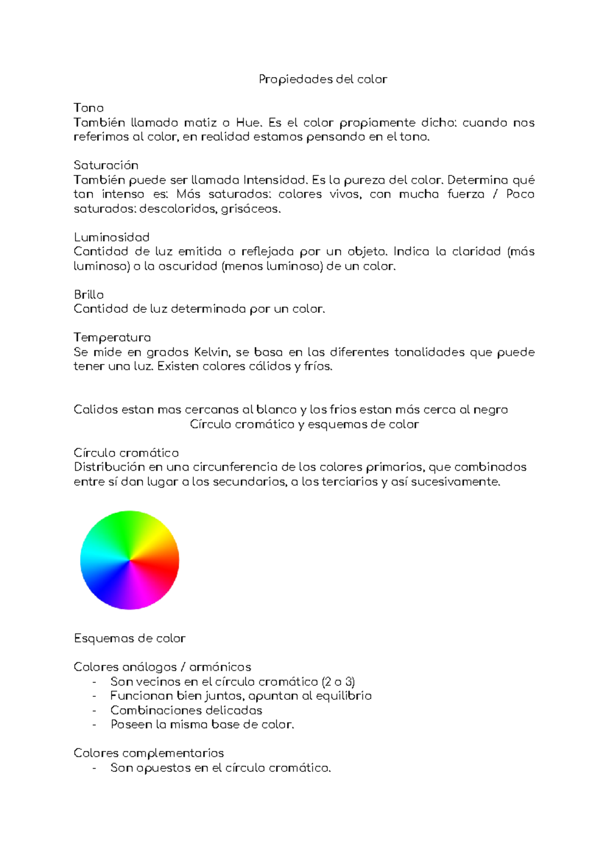 Propiedades del color - Propiedades del color Tono También llamado ...