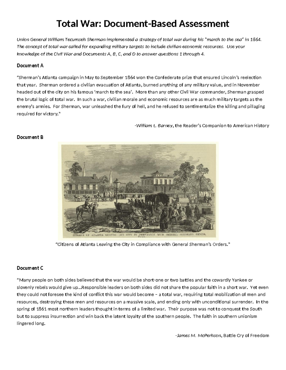 Addendum 7-18 Total War DBQ - Total War: Document-Based Assessment ...