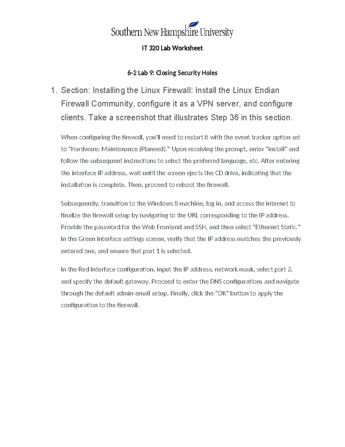 6-3 Lab 10 Configuring a Private Network With Open VPN - IT 320 Lab ...