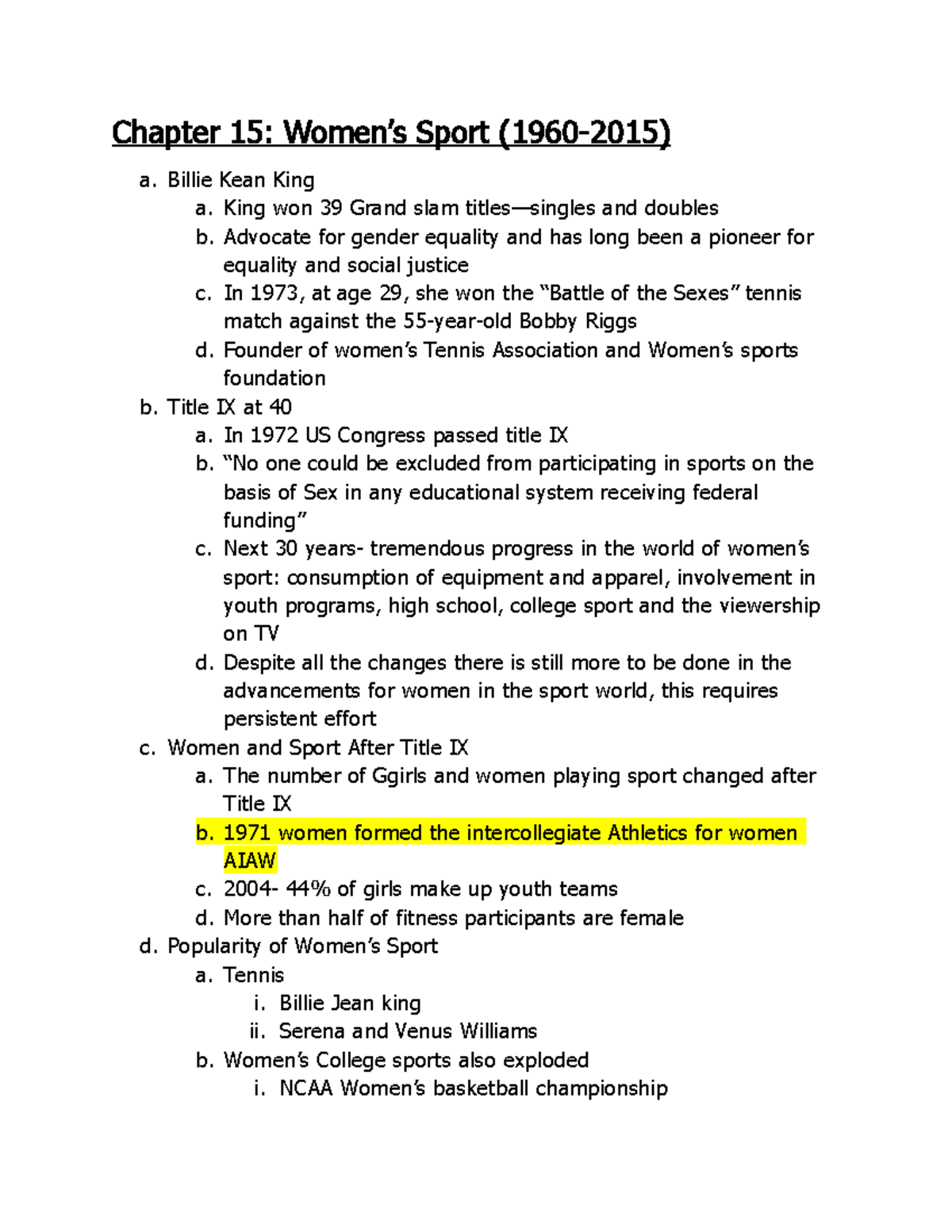 Chapter 15- Women in Sport - Chapter 15: Women’s Sport (1960-2015) a ...