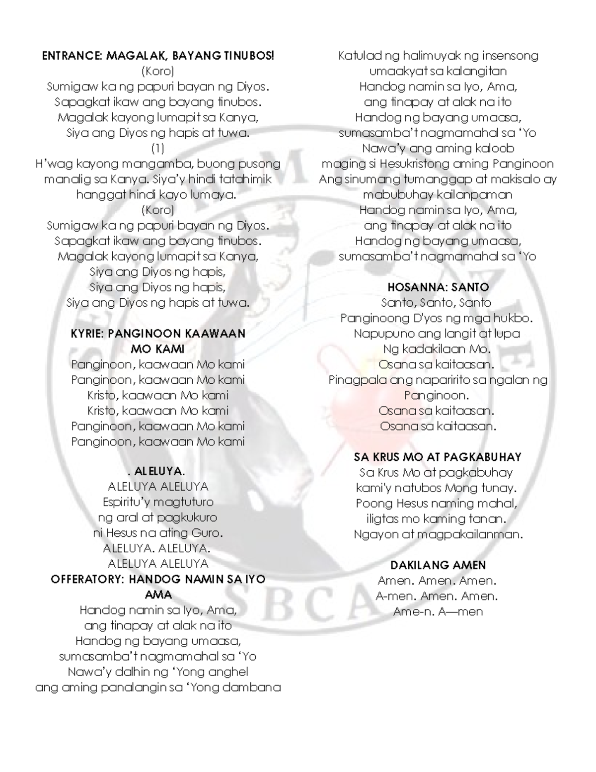 Guide Ordinary - ENTRANCE: MAGALAK, BAYANG TINUBOS! (Koro) Sumigaw ka ...