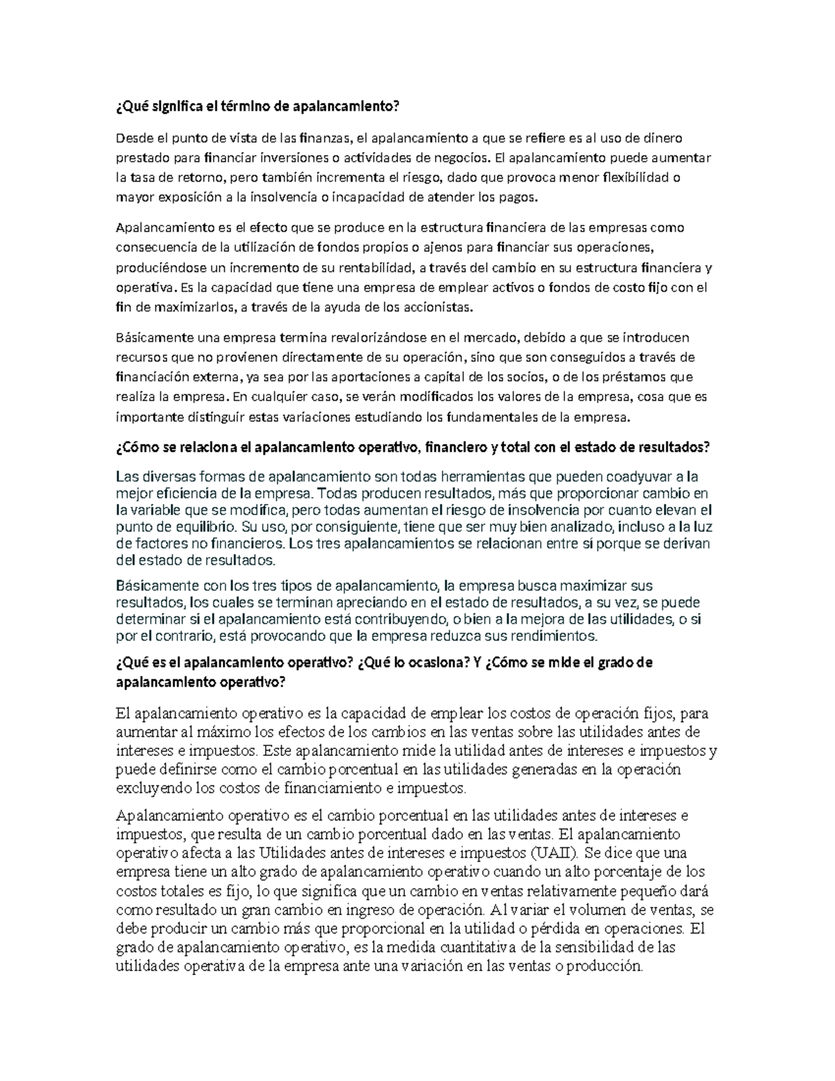 Qué significa el término de apalancamiento - ¿Qué significa el término ...