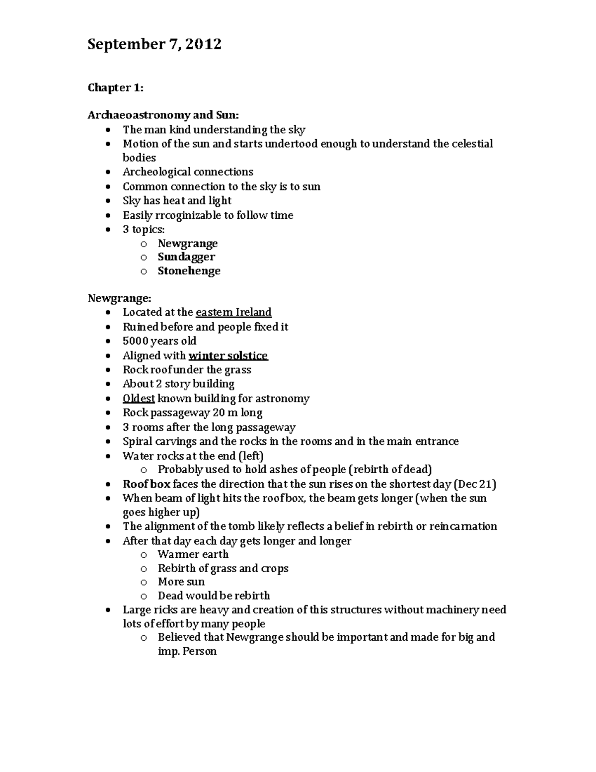 Lecture notes, History of Astronomy, Prof. Meccafe, Chapter 1-2, 4-6 ...