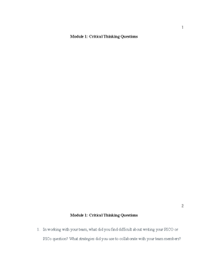 Module 2 IHI TA 101 - No description - Module 2 – IHI TA 101 Module In ...