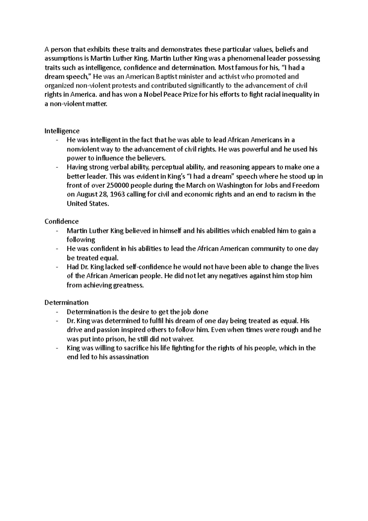 Example Leader- Traits Personality - A person that exhibits these ...