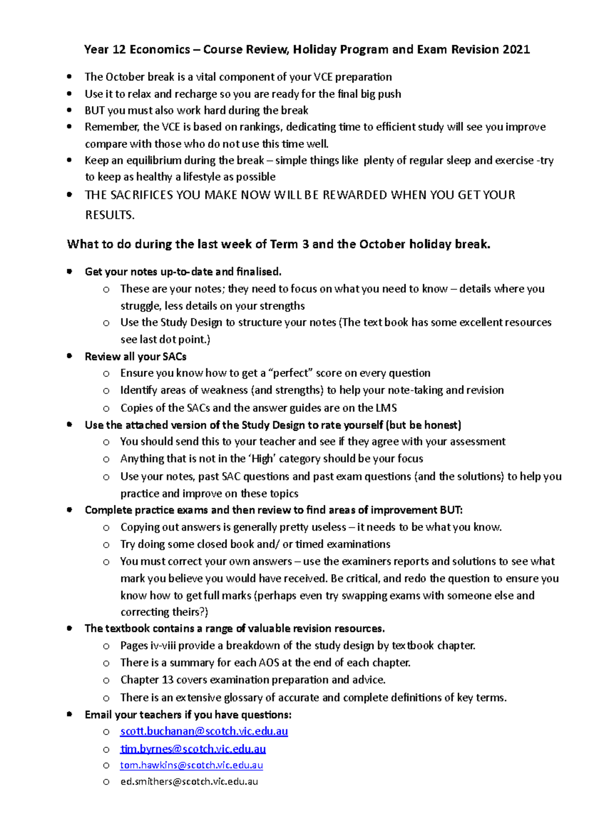 Eco Revision Guide 2021 - Year 12 Economics – Course Review, Holiday ...