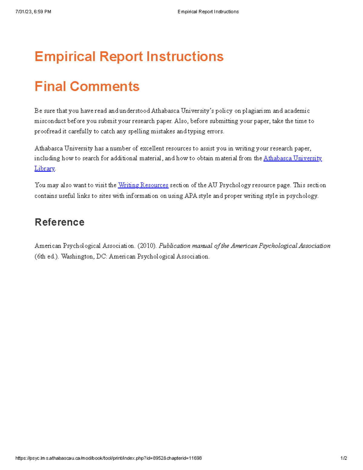 Final Comments - writing an empiracle report - 7/31/23, 6:59 PM ...