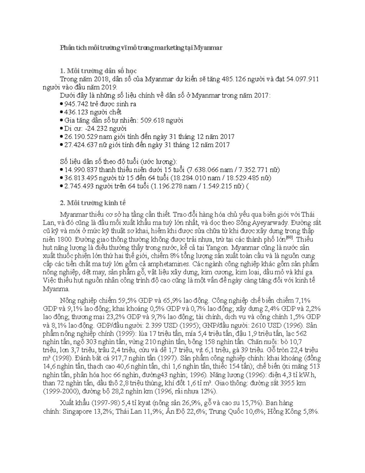 Phan tich moi tr ng vi mo trong marketin - Phân tích môi trường vĩ mô trong marketing tại ...