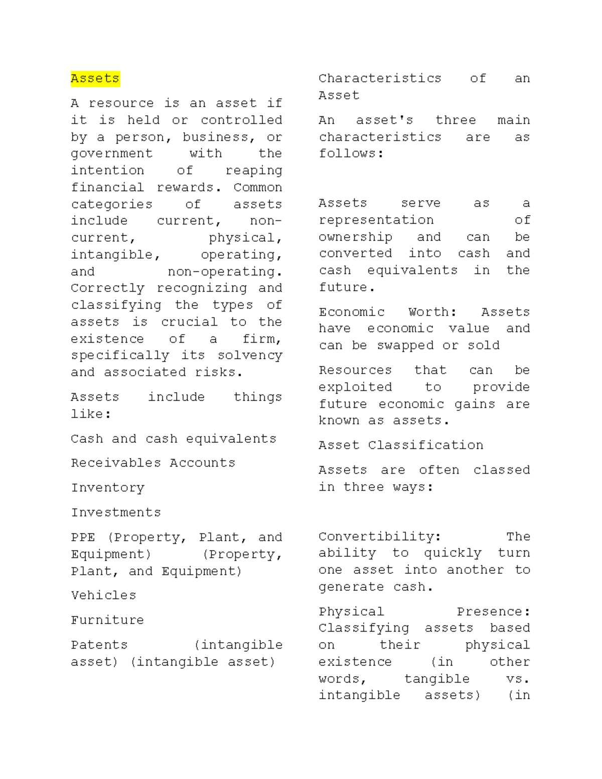 Assets Assets A Resource Is An Asset If It Is Held Or Controlled By A assets-assets-a-resource-is-an-asset-if-it-is-held-or-controlled-by-a