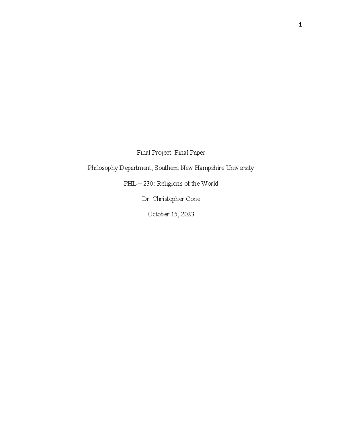 7-3 Final Project - Final Paper - Final Project: Final Paper Philosophy ...
