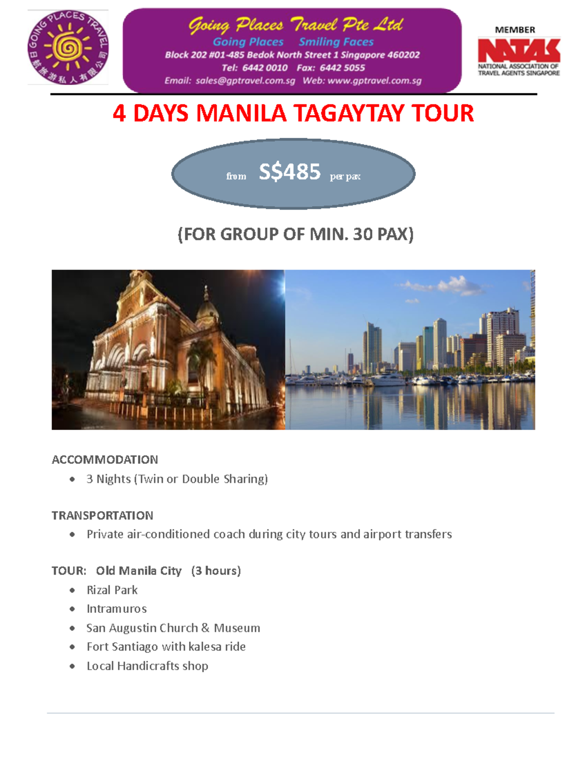 4D3N Manila Taygatay ( Haranah) - WEB - 4 DAYS MANILA TAGAYTAY TOUR ...