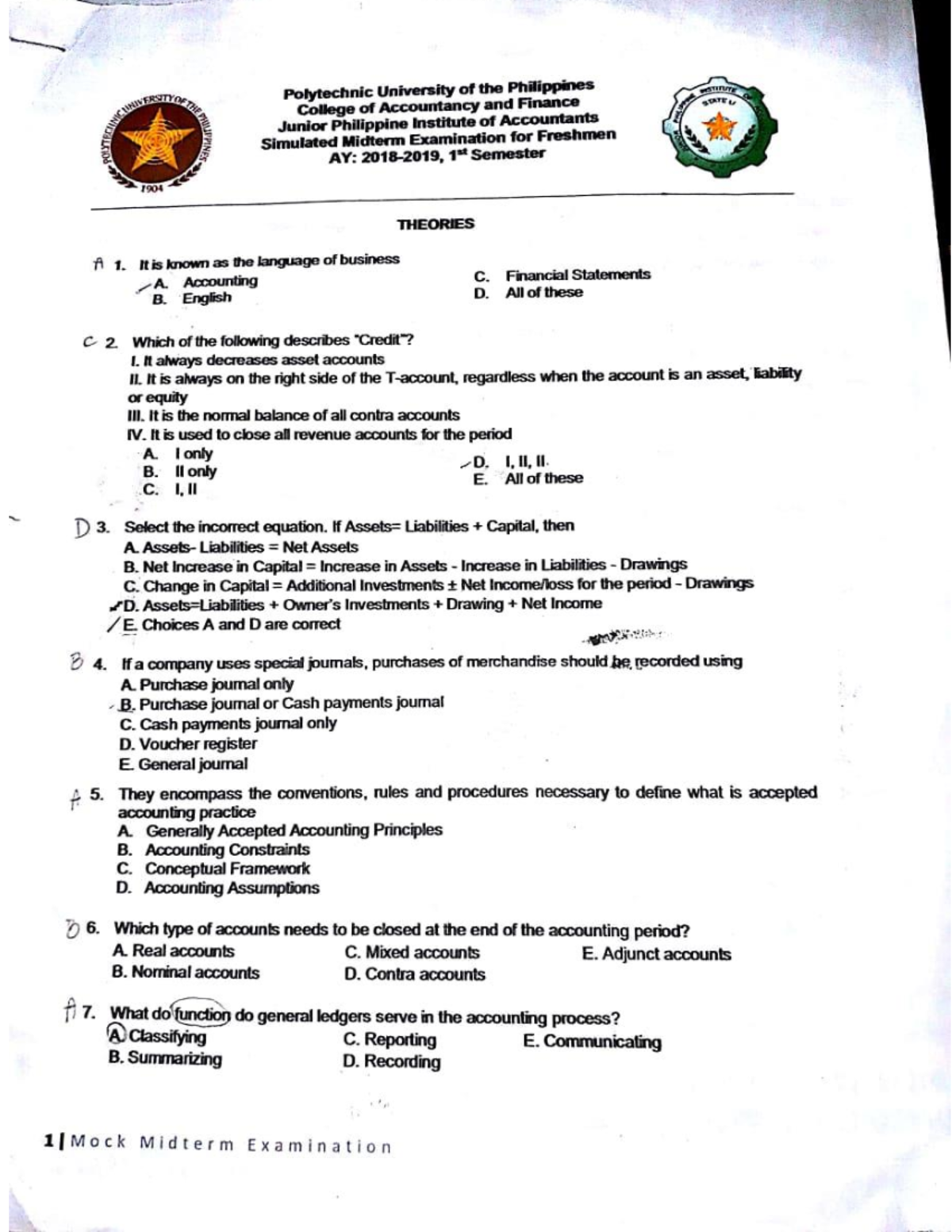 Sample/practice exam 20 September 2019, questions and answers ...