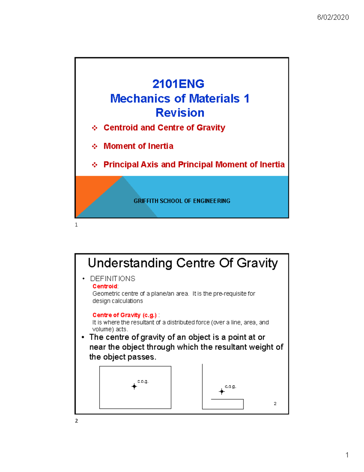 2101 S1 W1B-2020 - 2101 S1 W1B-2020 Lecture 2 - GRIFFITH SCHOOL OF ...