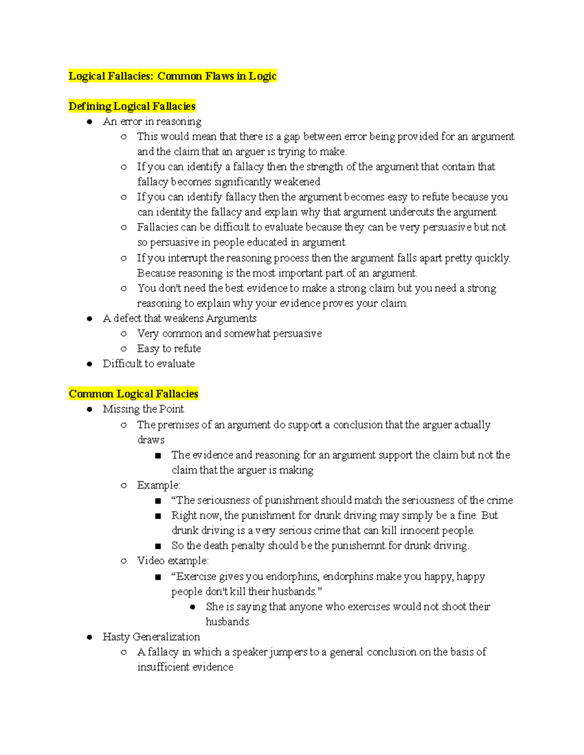 Logical Fallacies Common Flaws in Logic - Logical Fallacies: Common ...