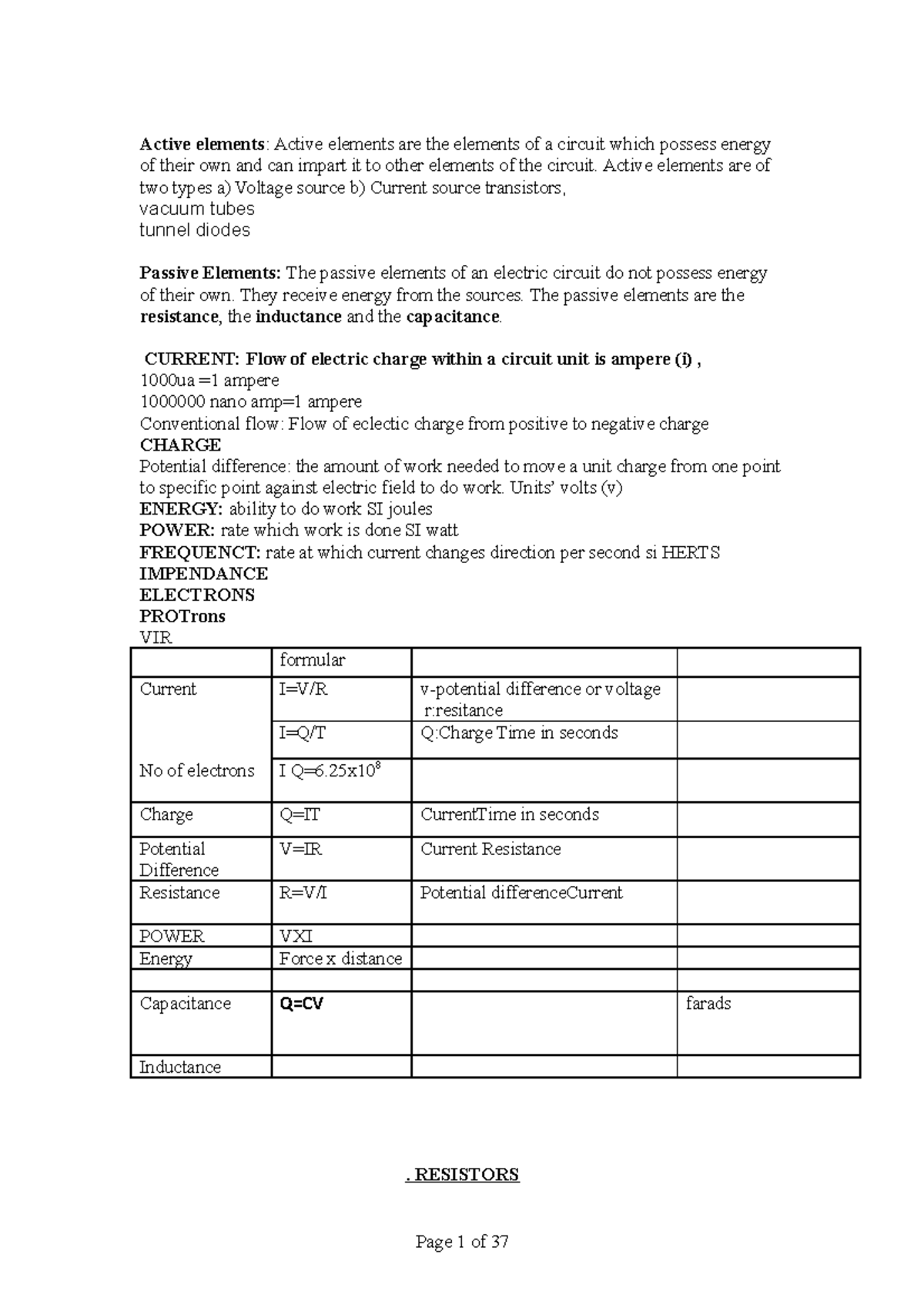 Basic electronics notes edited - Active elements: Active elements are ...