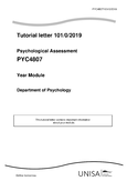 PYC4807 - Unisa - Psychological Assessment - Studocu
