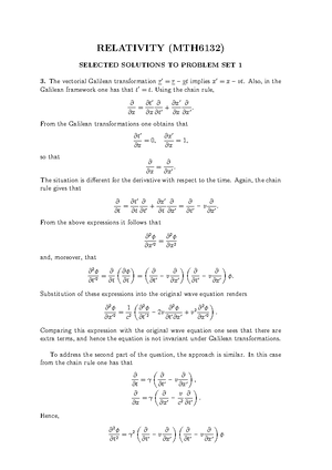 Relativity Notes - Chapter 1 Introduction 1 What is Relativity? The ...