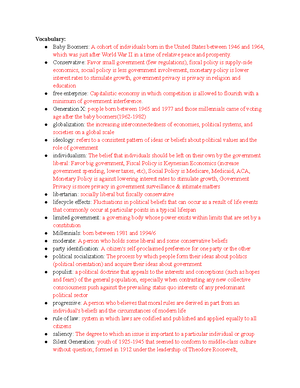 American Government lecture notes, course Gov 310 - Texas Politics Exam ...