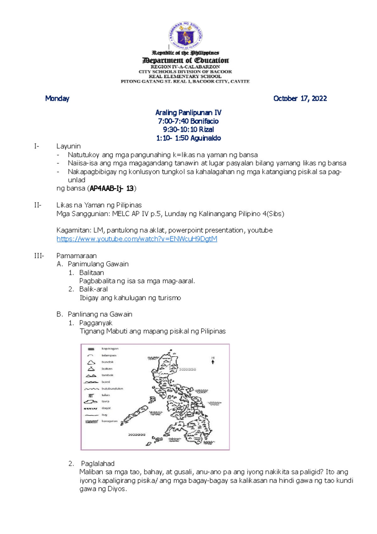 AP4 Q1 WEEK 8 (MON) - english 4 - Monday October 17 , 2022 Araling ...