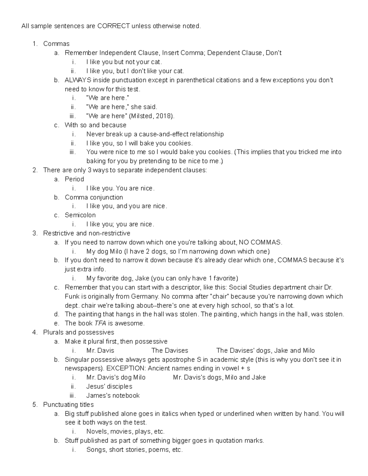 Stuco 2 - study guide for grammar rules - All sample sentences are ...