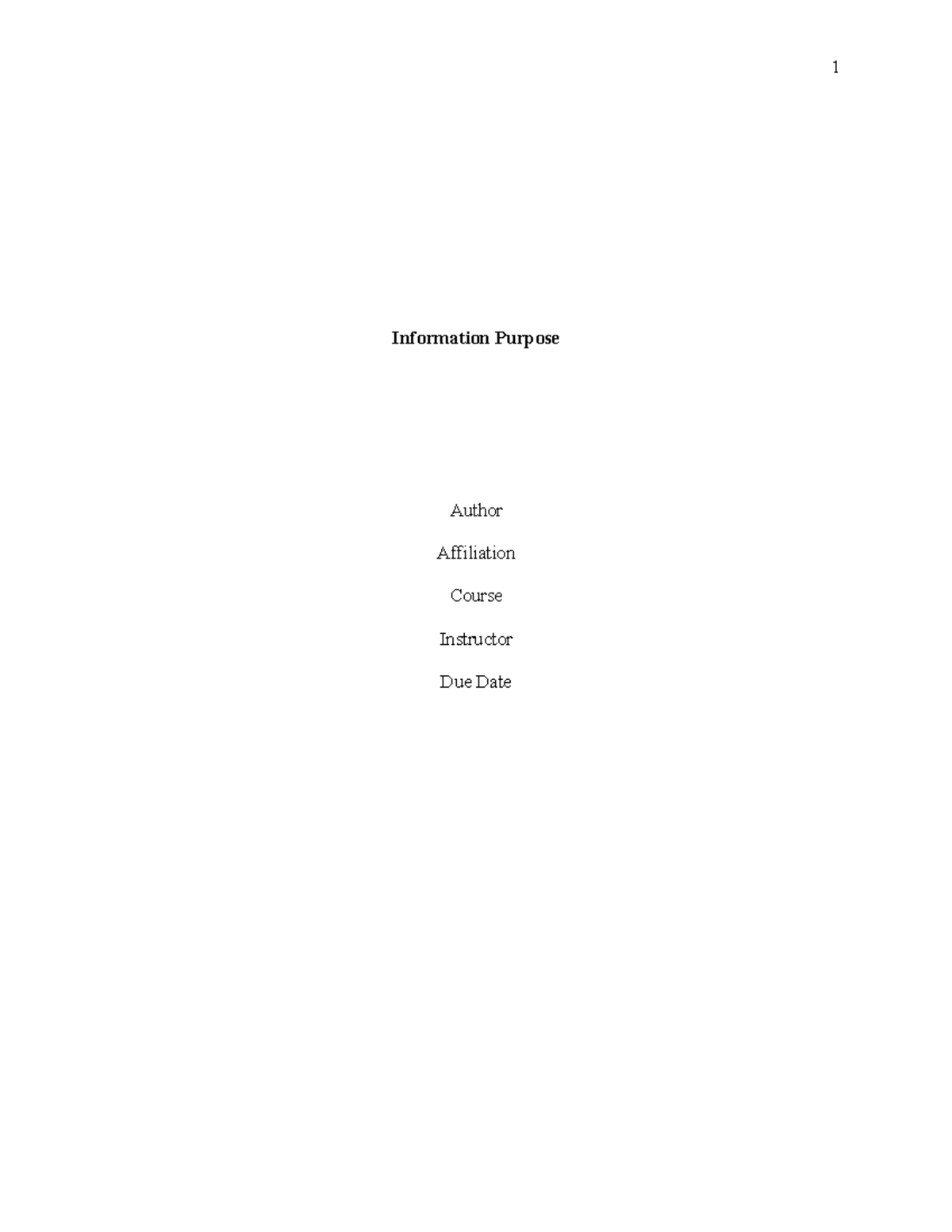 Exercise Identify the Information Purpose - Information Purpose Author ...