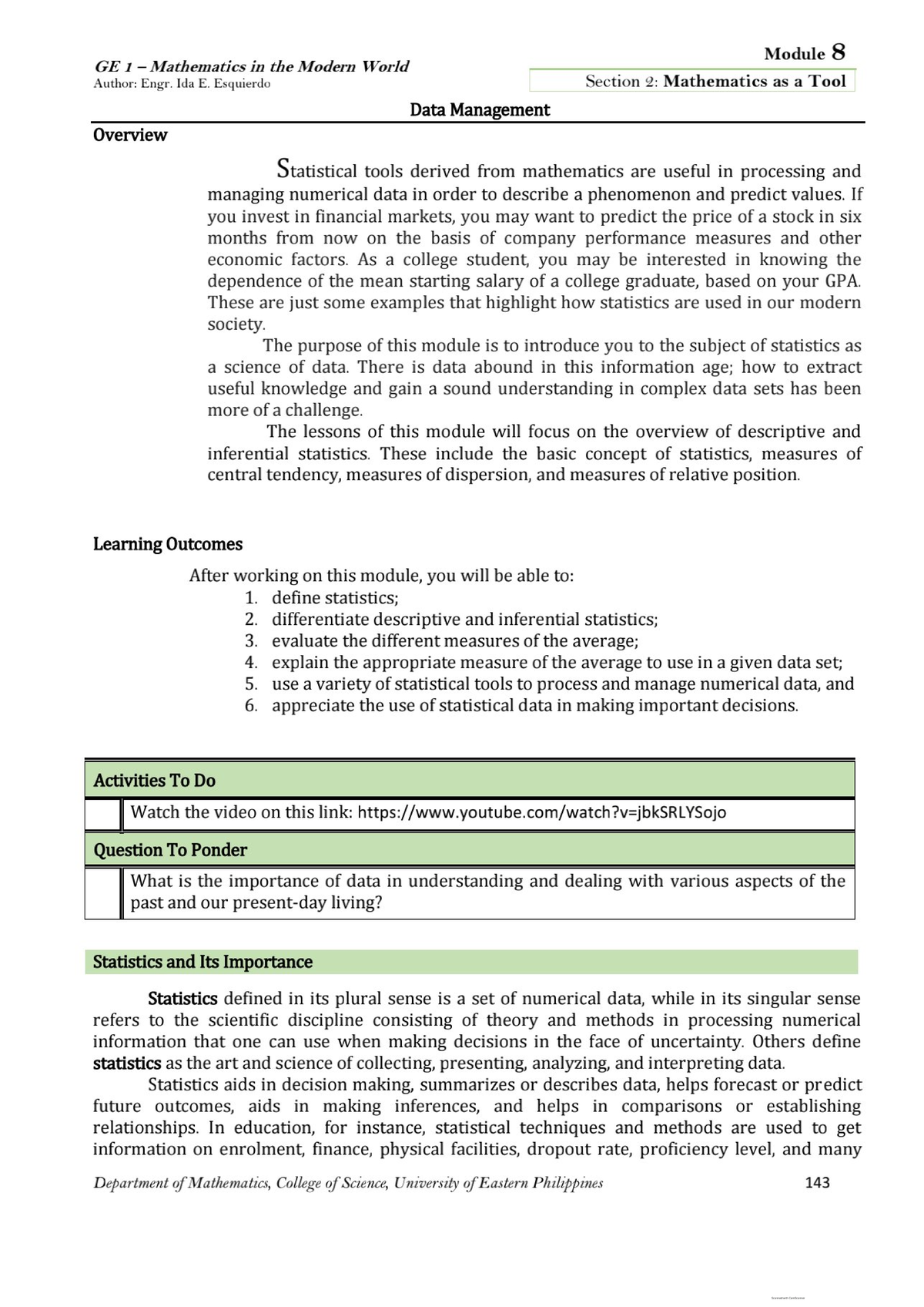 GE 1 MMW Module 8 - BSBA MARKETING - Studocu