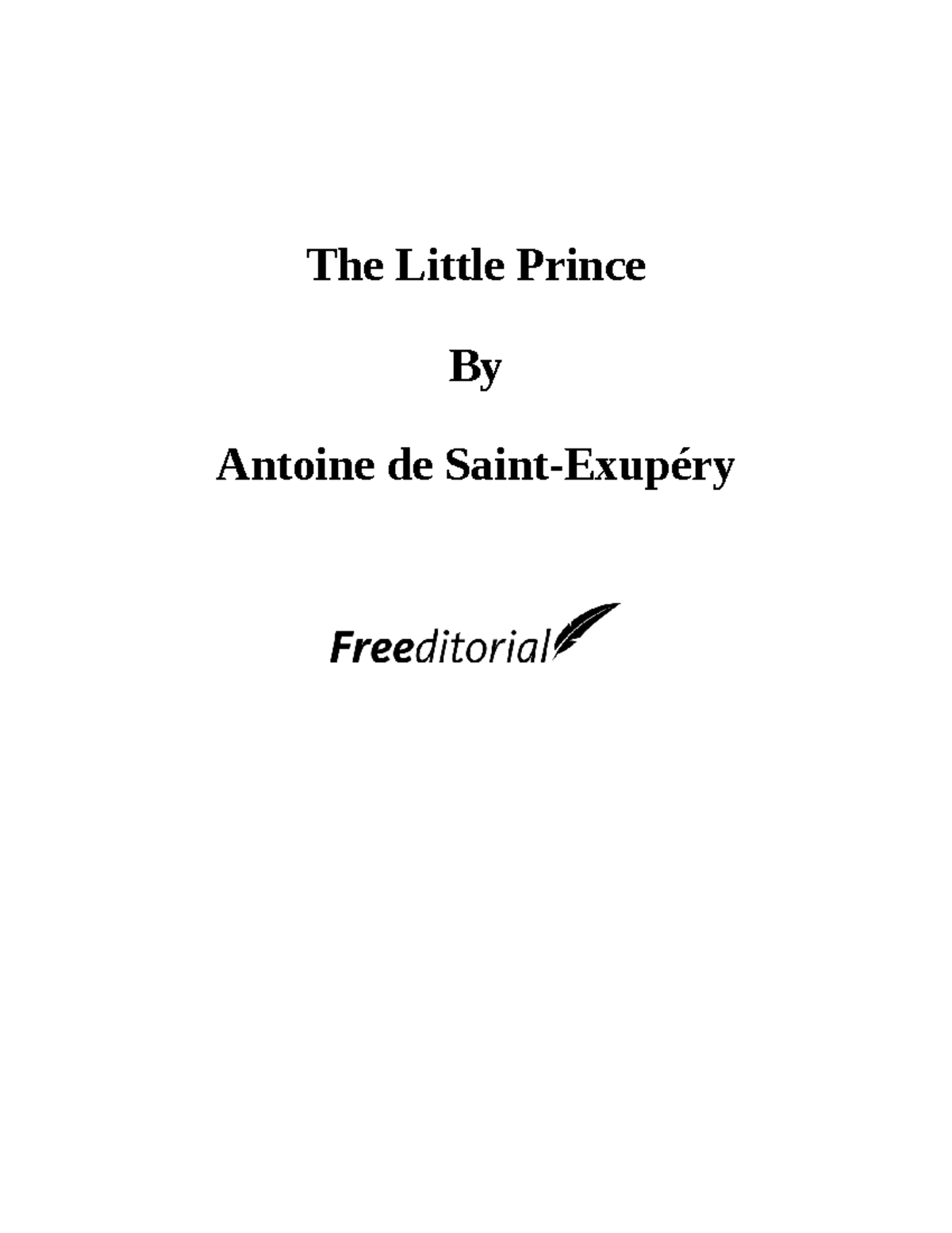 The-little-prince - The Little Prince By Antoine de Saint-Exupéry TO ...