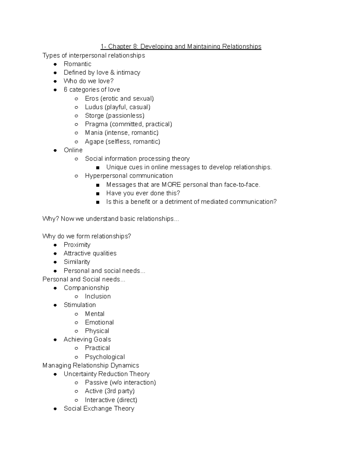 1- Chapter 8 Developing and Maintaining Relationships - Hyperpersonal ...