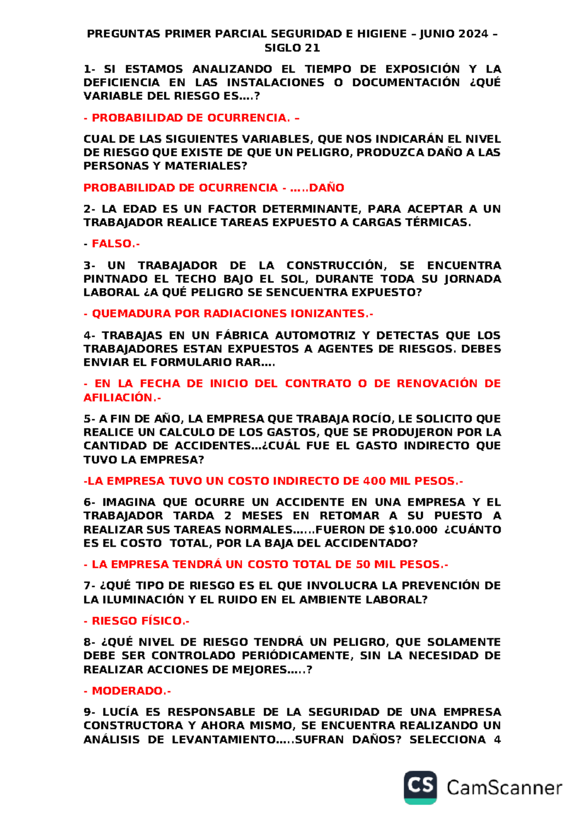 Actualizado Preguntas Primer Parcial Seg. e Hig (1)-1 - PREGUNTAS PRIMER PARCIAL SEGURIDAD E ...