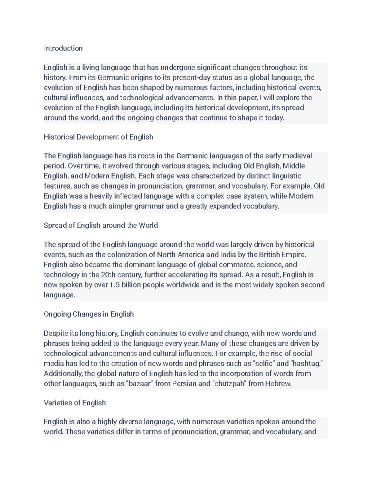 The Evolution of the English Language - Introduction English is a ...