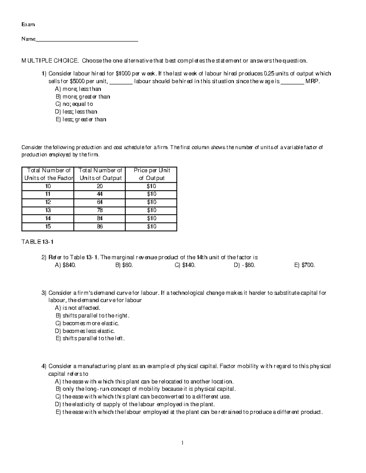 Sample/practice exam 2019, questions - Exam Name ...