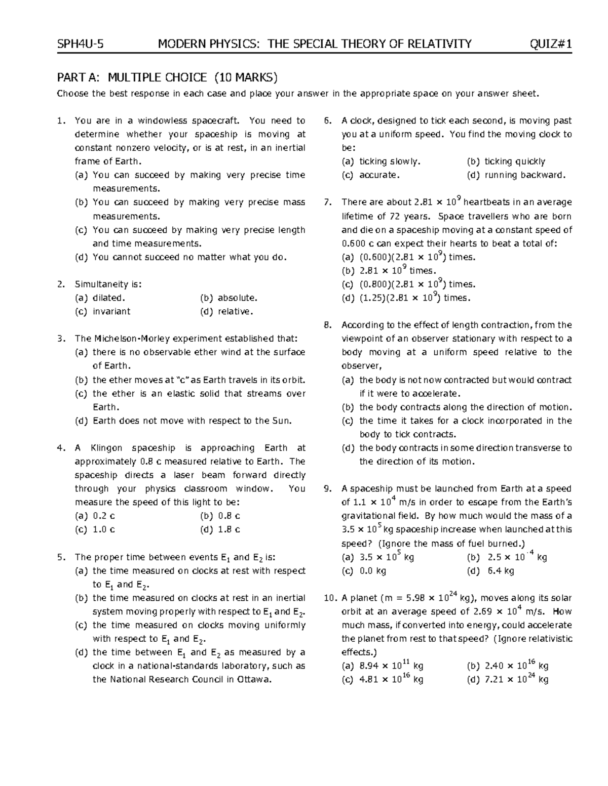 B35efb009d428ecfbe 6066e4da048ec4 - SPH4U-5 MODERN PHYSICS: THE SPECIAL ...
