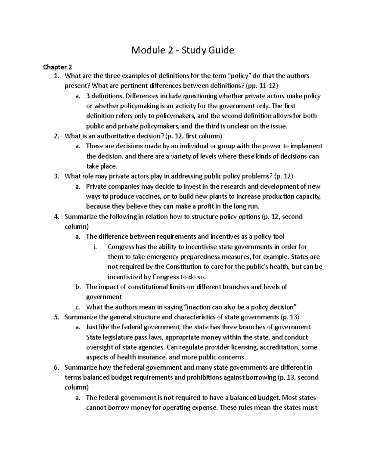 HLTH 315 - Module 2 Study Guide - Module 2 - Study Guide Chapter 2 1 ...