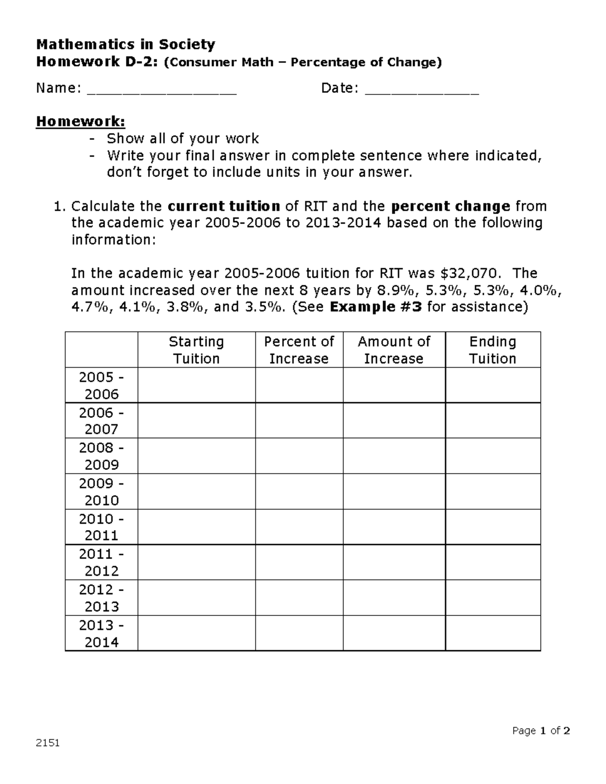 HW D-2 - It is only for assignment purposes and it can help to practice before facing ...