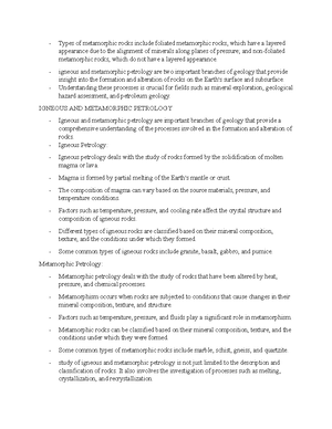 Geology Notes 2 - Formation and change of properties of rocks and ...