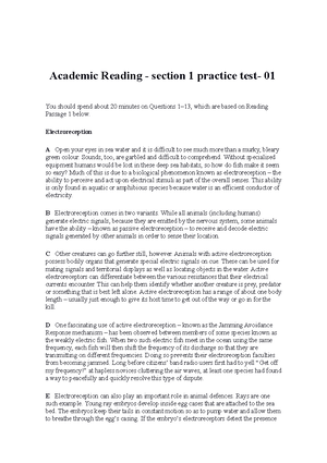 Academic Reading-01 - acaC - Academic Reading - section 1 practice test ...