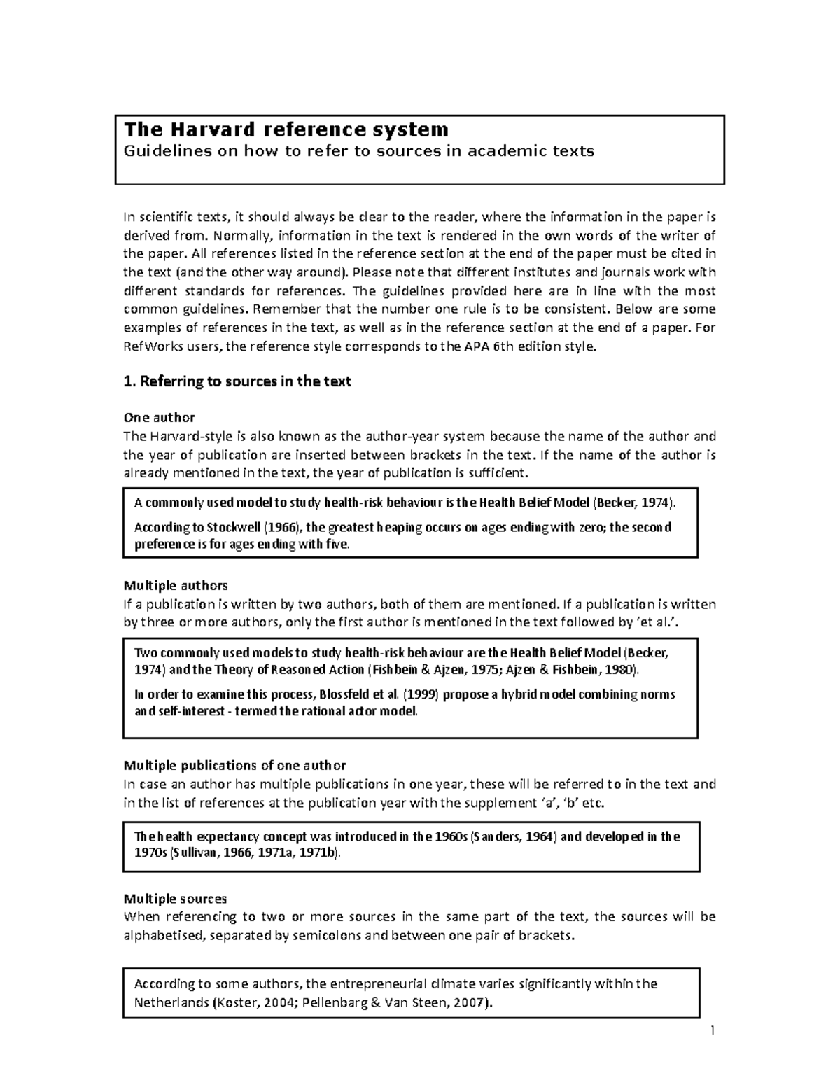 Reference System Harvard ENG - The Harvard reference system Guidelines ...