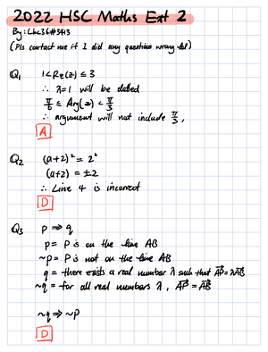 Girraween 2022 Mathematics Advanced Solutions - ####### Girraween High ...