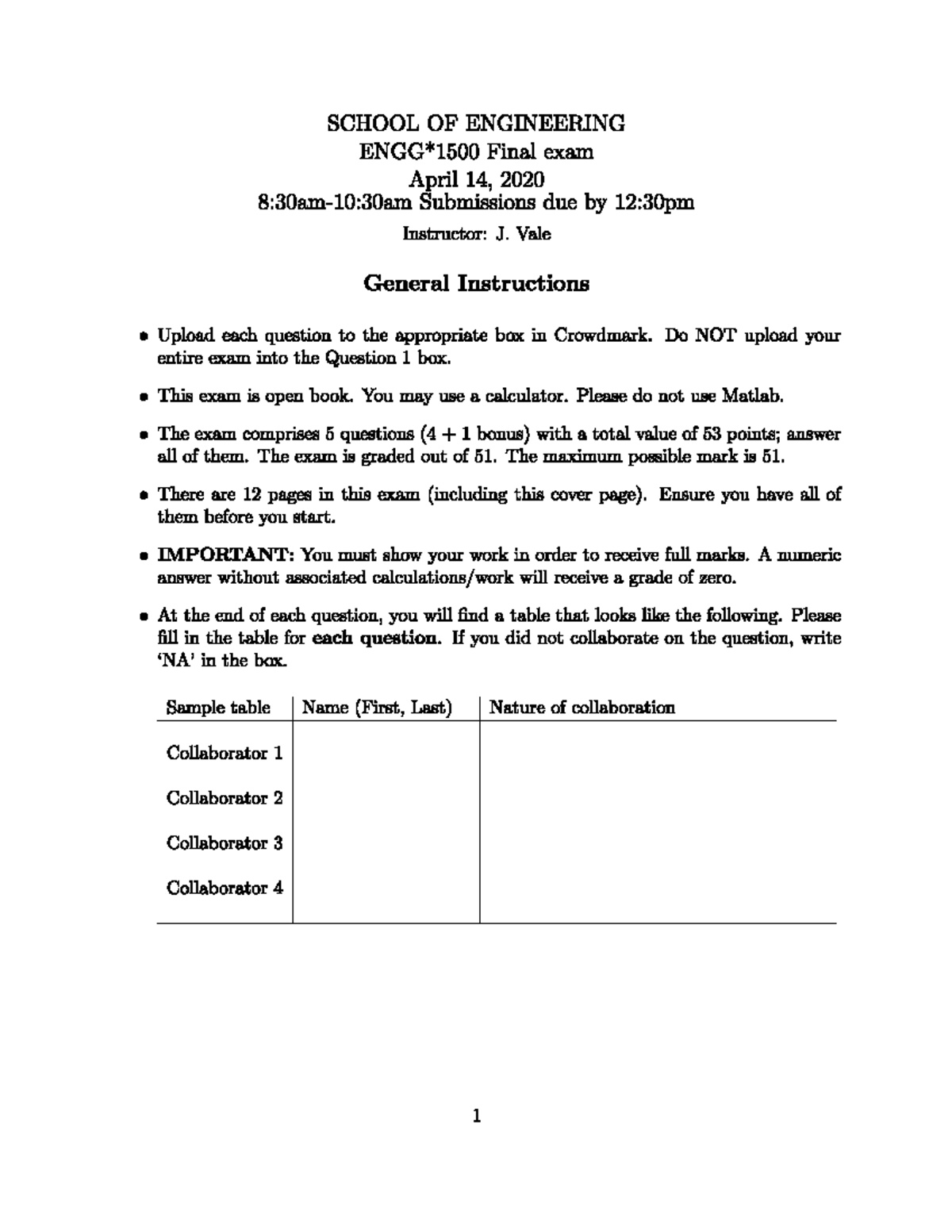 Midterm 17 14 April 2020, questions - Engg1500 - Studocu