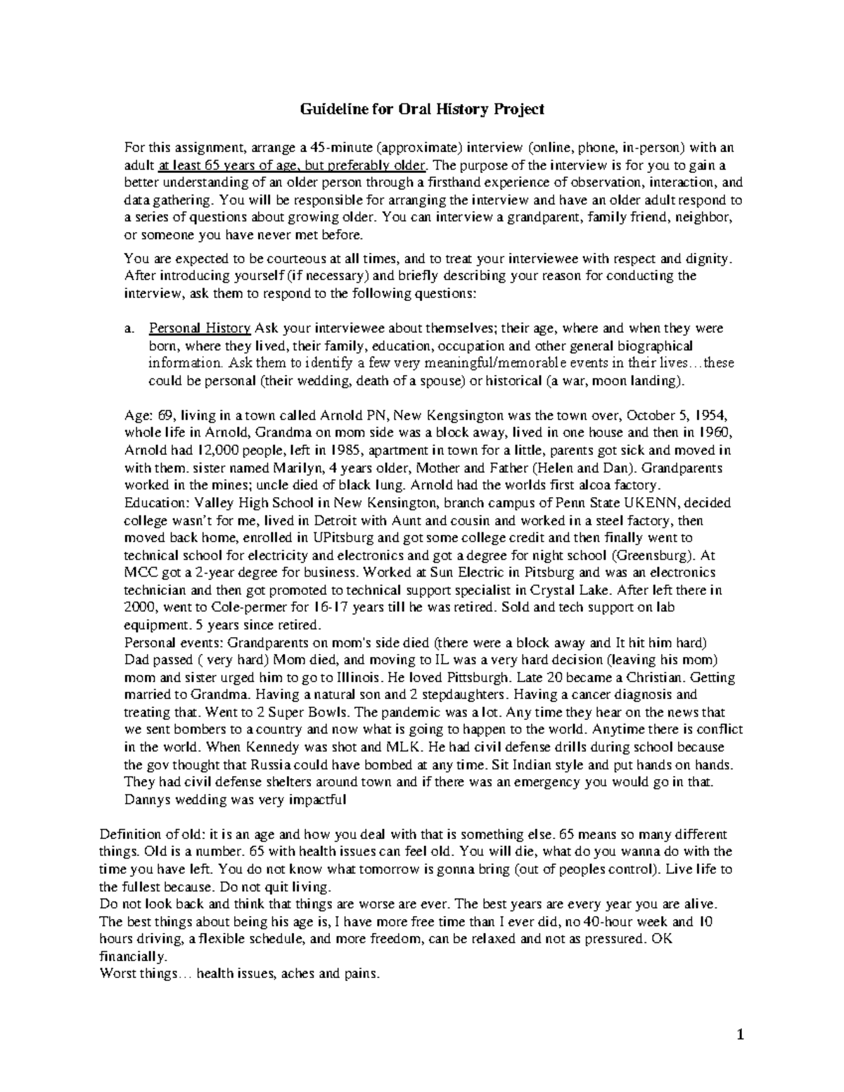 Guideline Oral History Project-1 - Guideline for Oral History Project ...