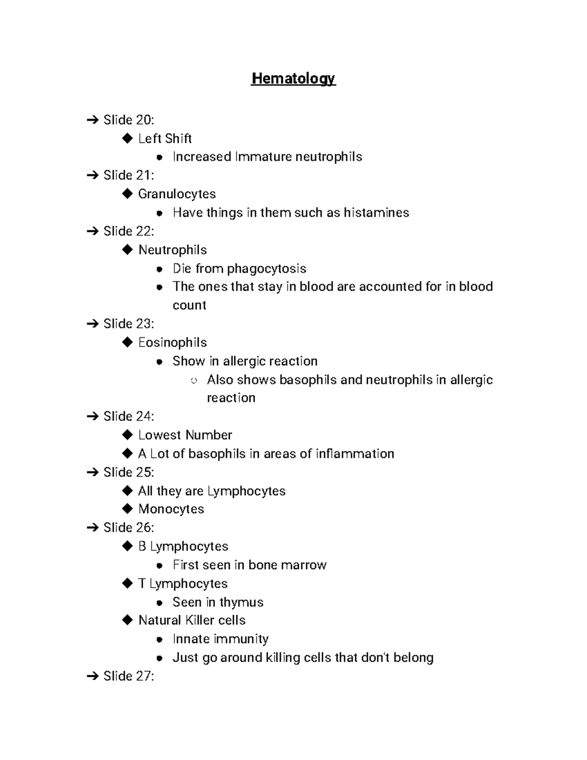 Patho-Pharm Hematology - Hematology Slide 20: Left Shift Increased ...