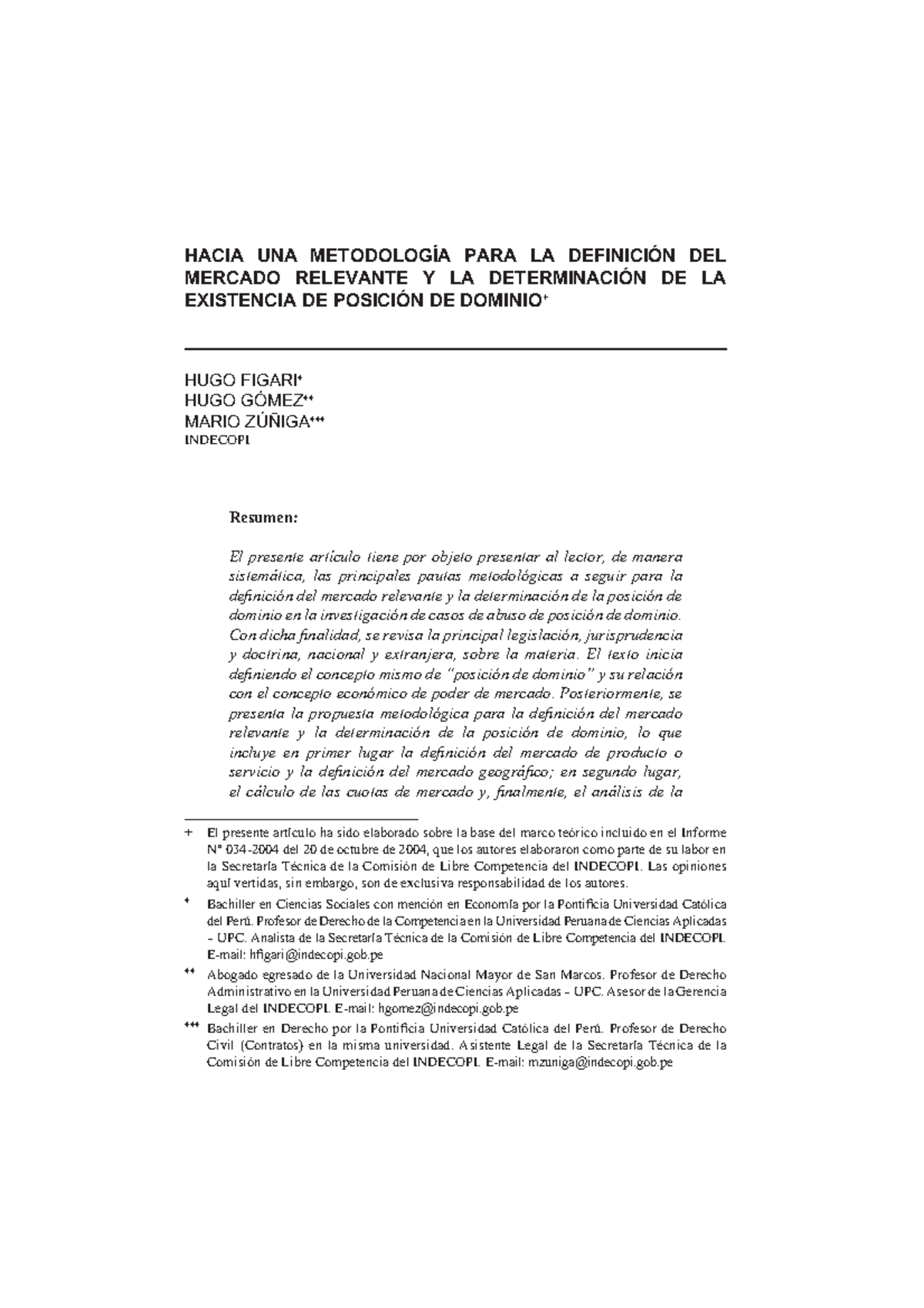Metodología mercado relevante - Hacia una metodología para la ...