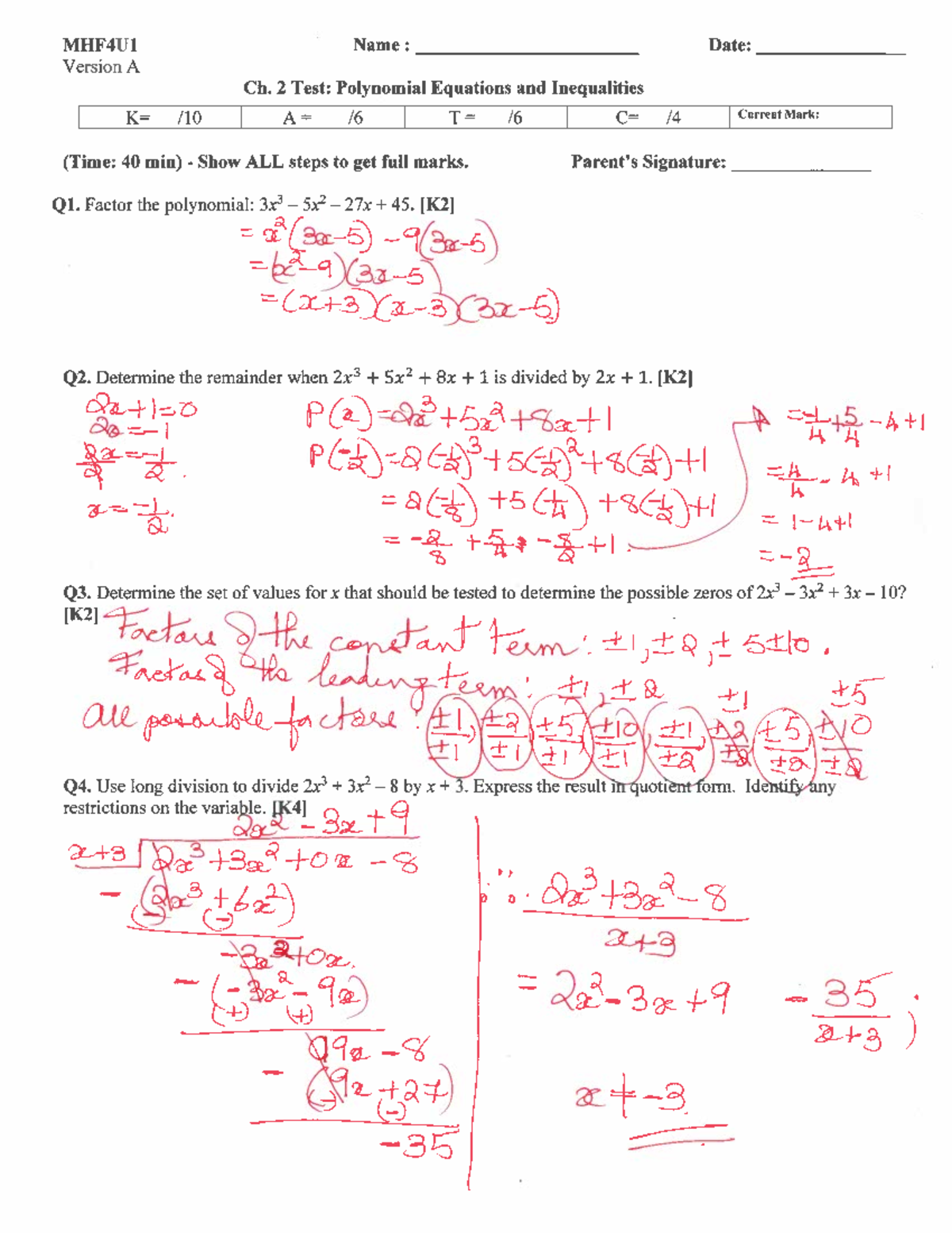 Practice Chapter 2 test - Studocu
